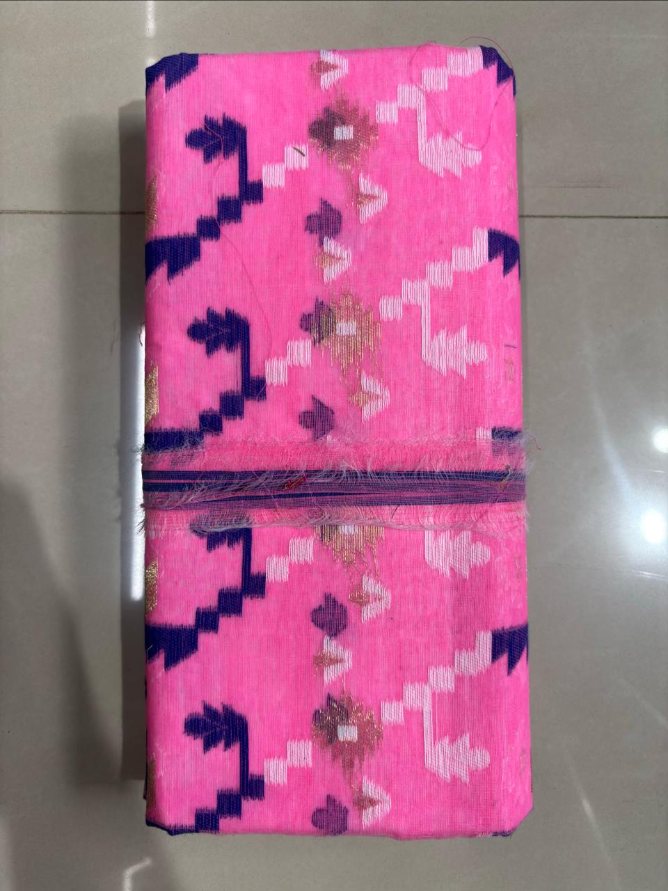 Lota Pata Design Jamdani Baby pink - Manisha Saree Centre