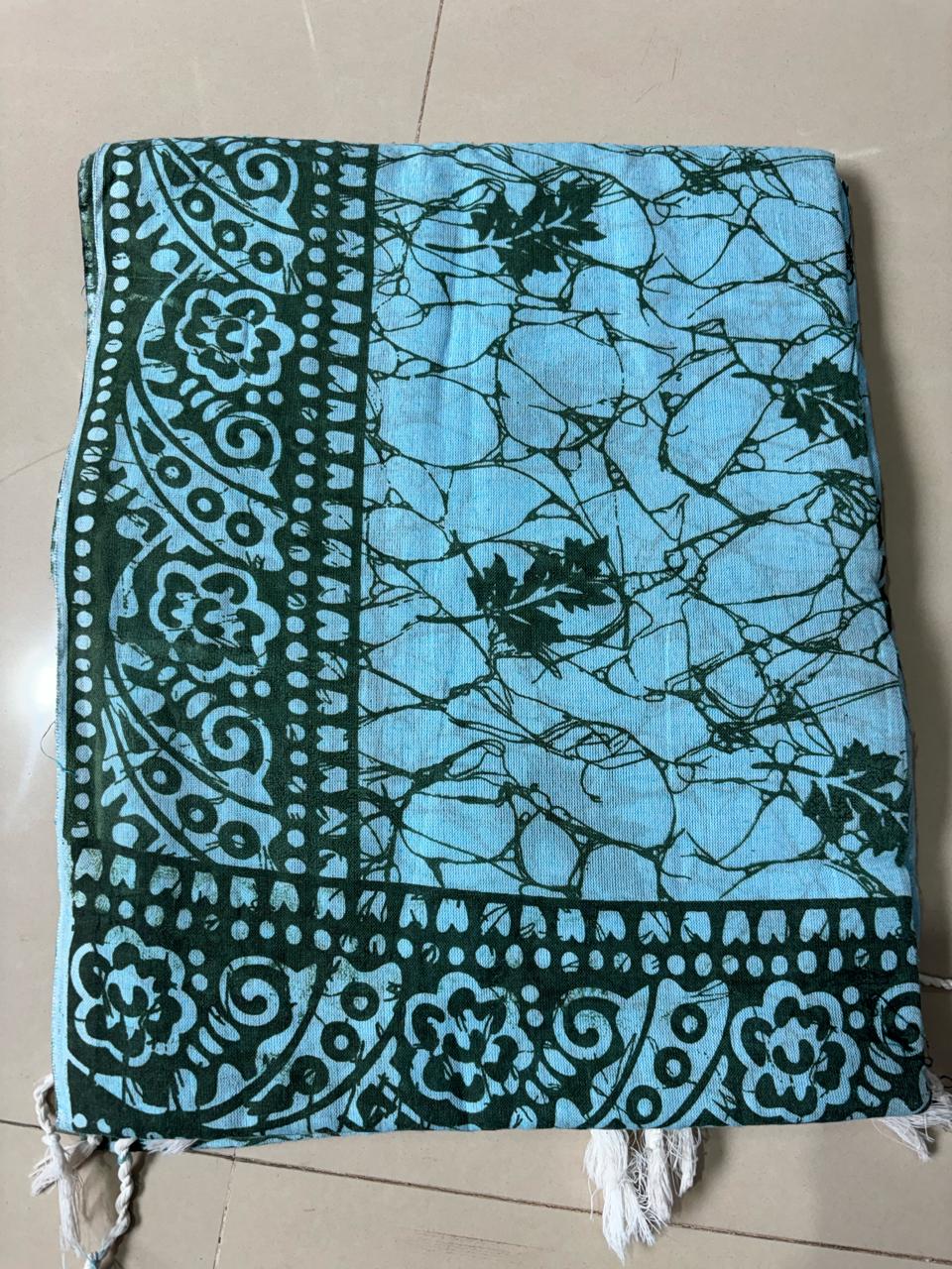 Print Handloom Light Blue - Manisha Saree Centre
