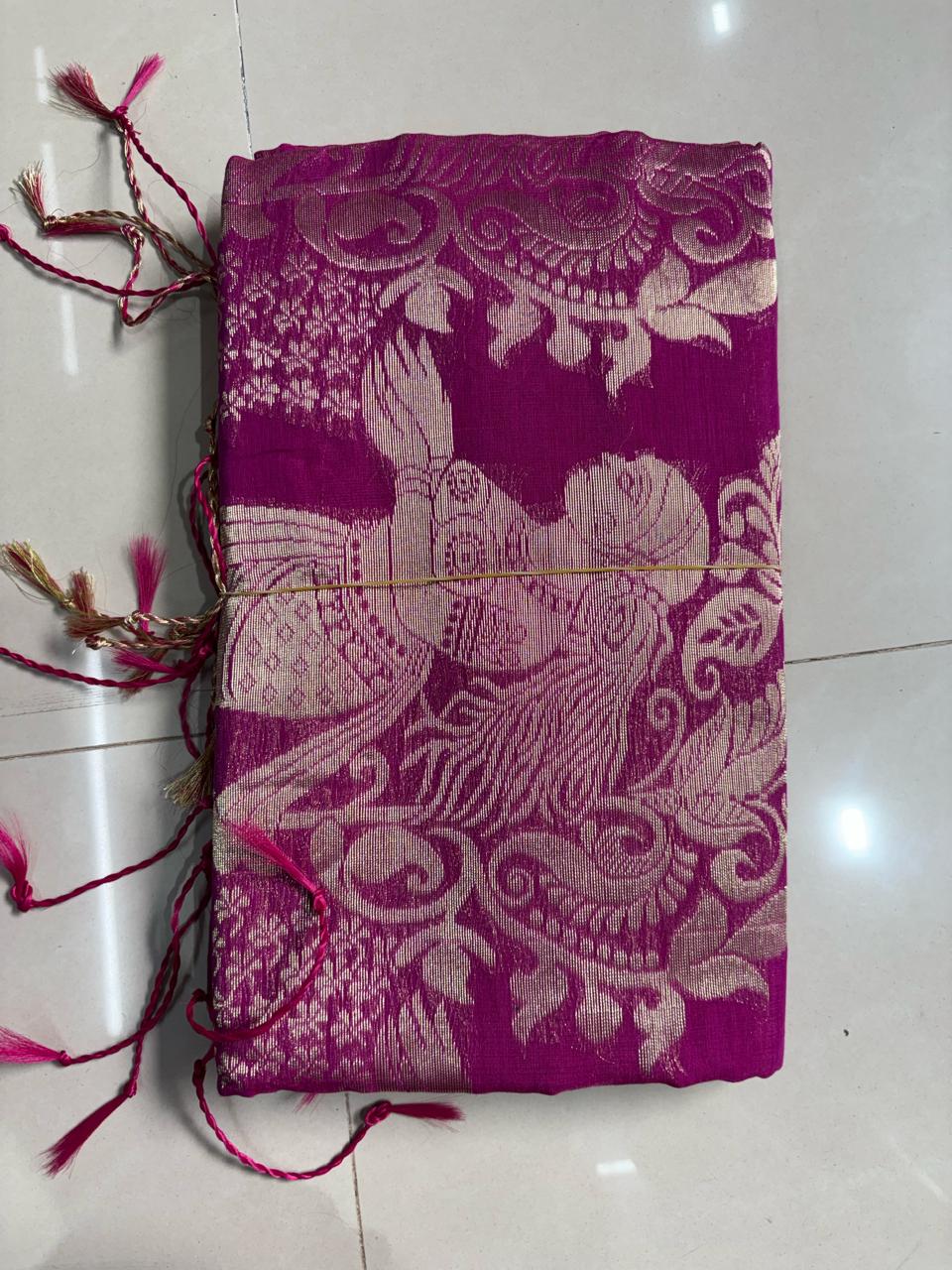 Premium Putul Work Design Deep Pink - Manisha Saree Centre