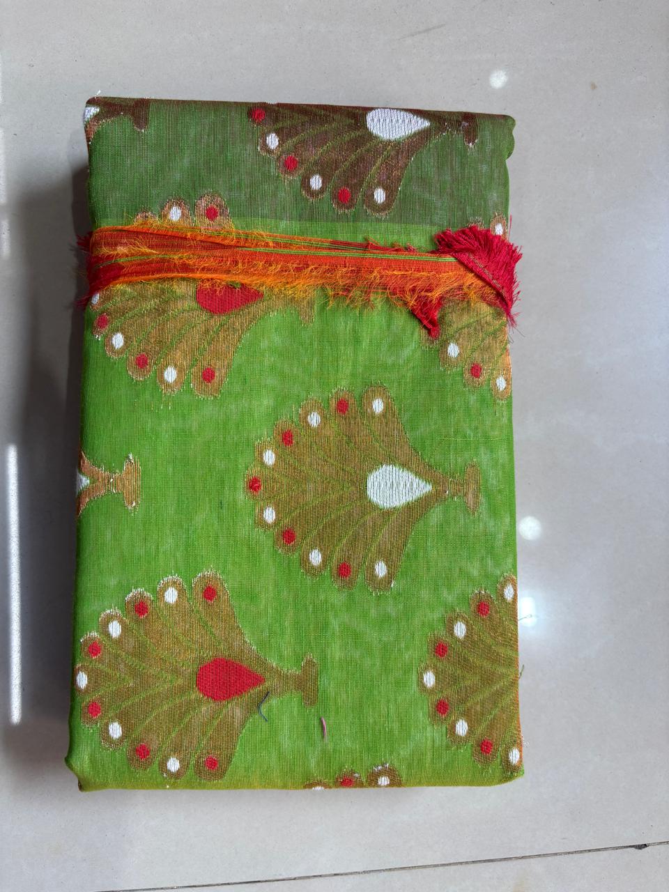 Beautiful Tussore Design 3 Green - Manisha Saree Centre
