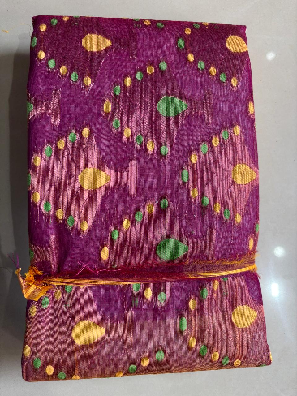 Beautiful Tussore Design 3 Magenta - Manisha Saree Centre